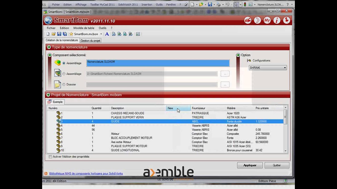 Tuto SOLIDWORKS myCADtools - Présentation de l'utilitaire SmartBom ...