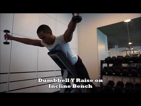 Premium Personal Training - Dumbbell Y Raise on Incline Bench - YouTube
