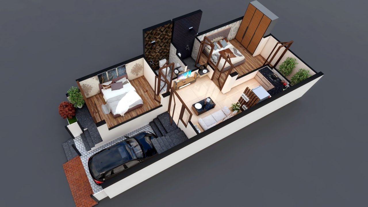 16x40 House Design 3D #home #villa #house #architecture #interior # ...