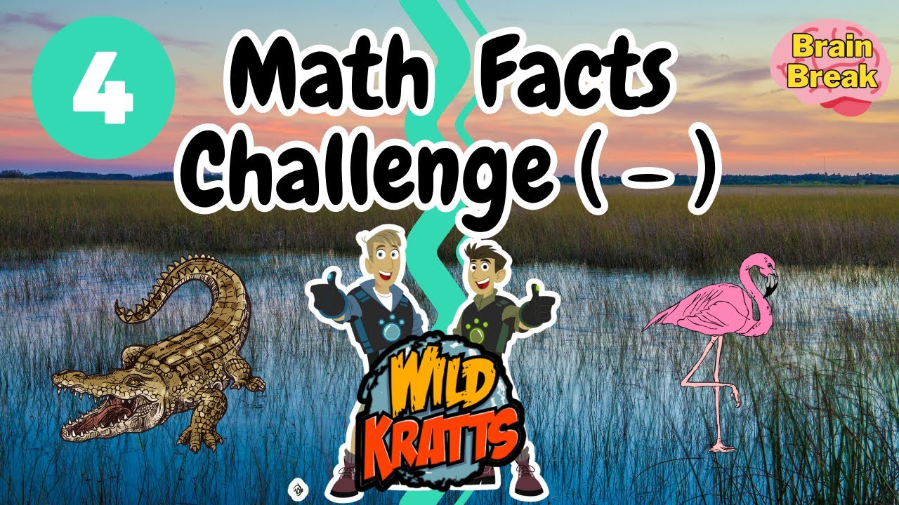 Wild Kratts Math Facts (4) | Brain Break | Subtraction | Crocodiles vs ...
