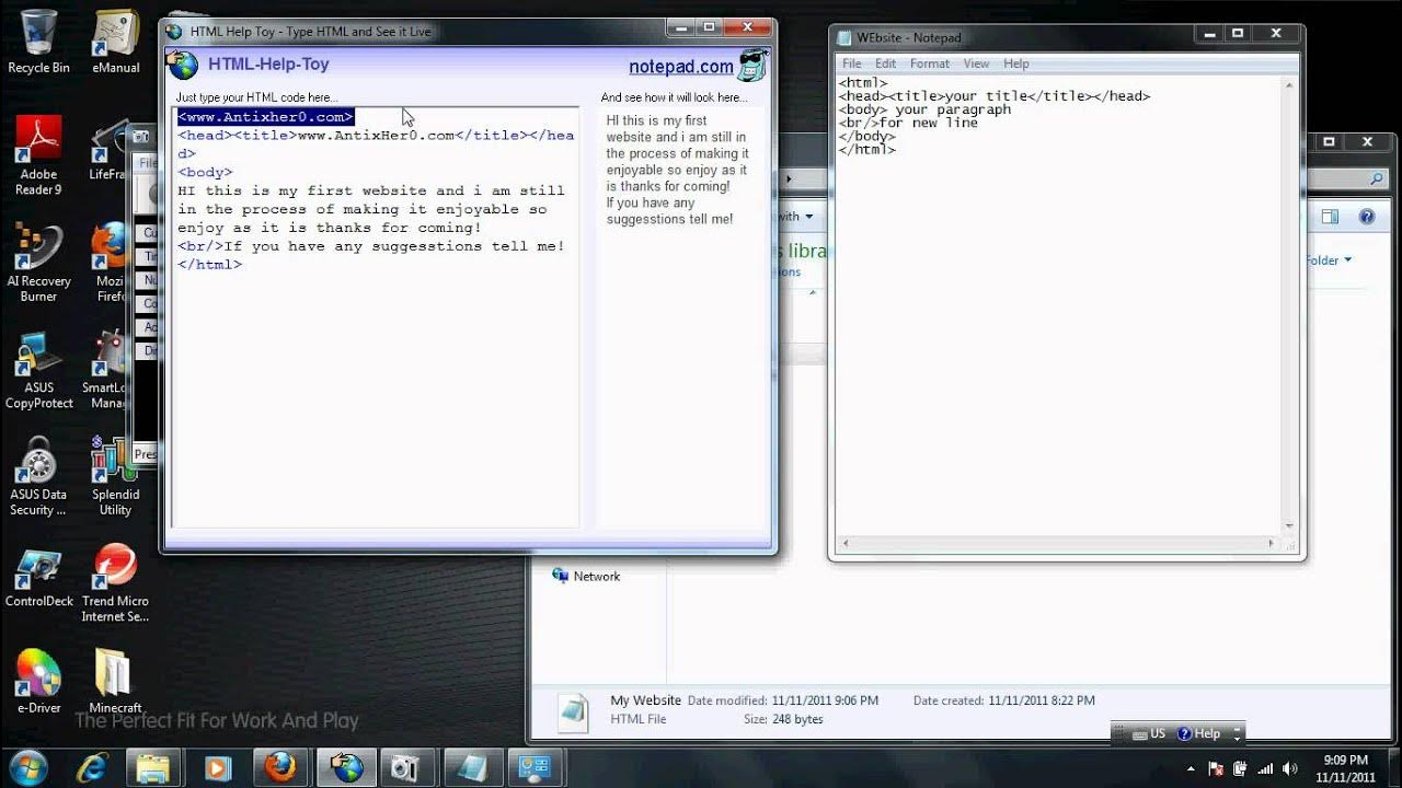 How to make a website using notepad - YouTube