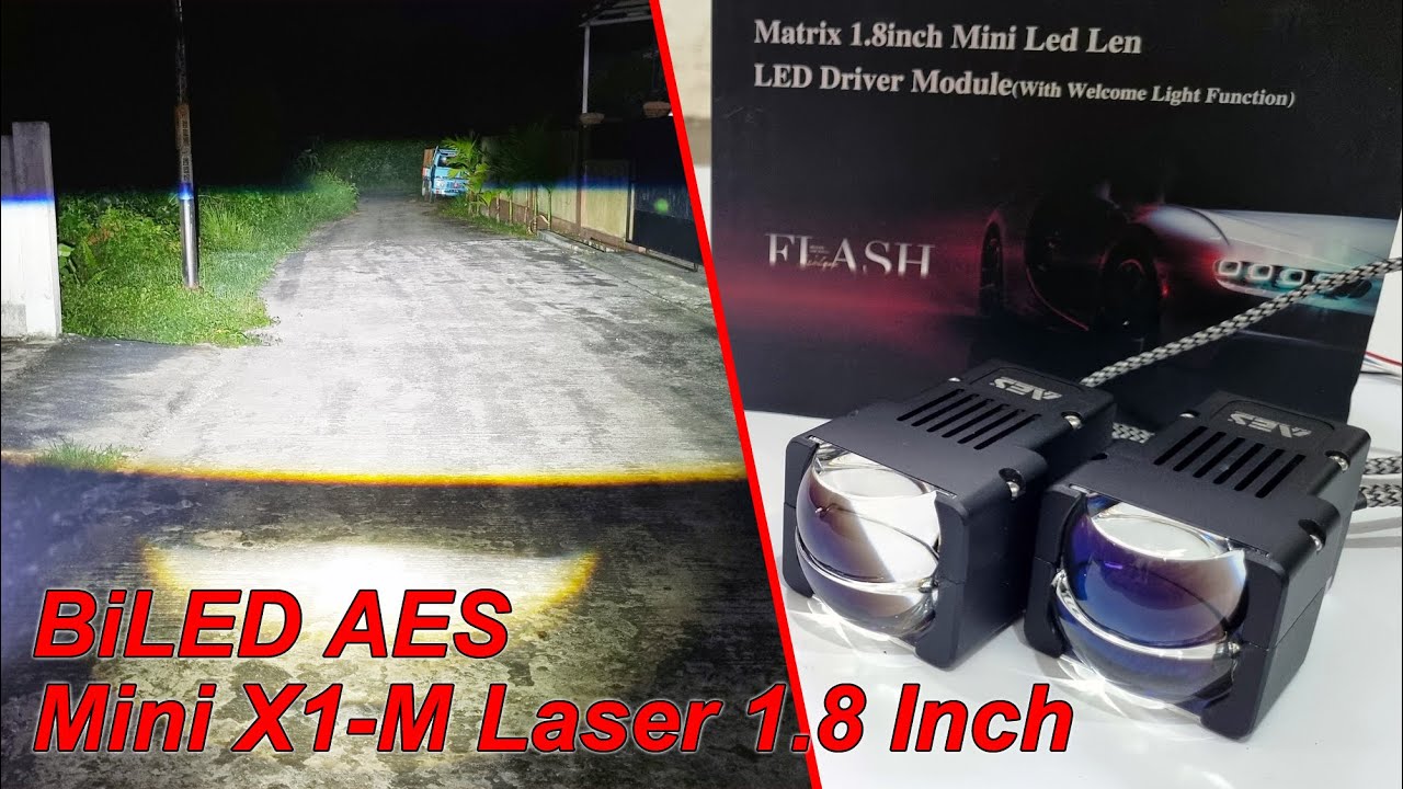 Review BiLED Mini AES X1-M Laser 1.8 Inch Bluelens - YouTube