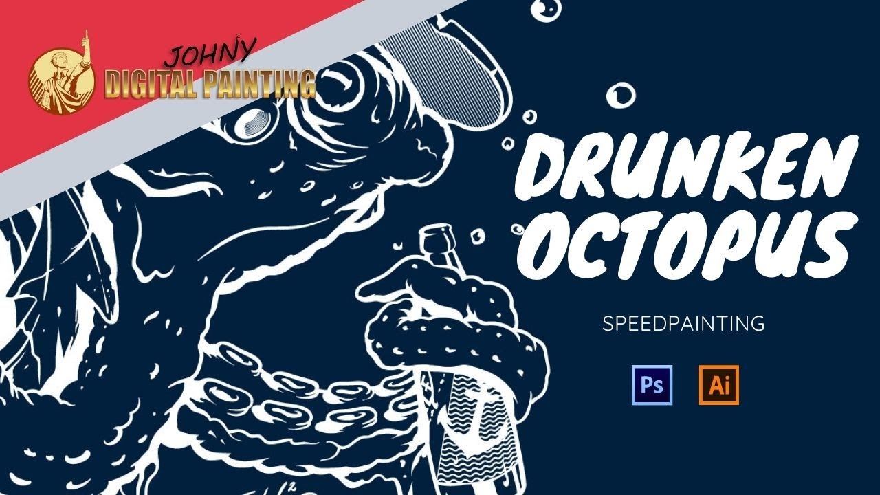 DRUNKEN OCTOPUS speedpainting - YouTube