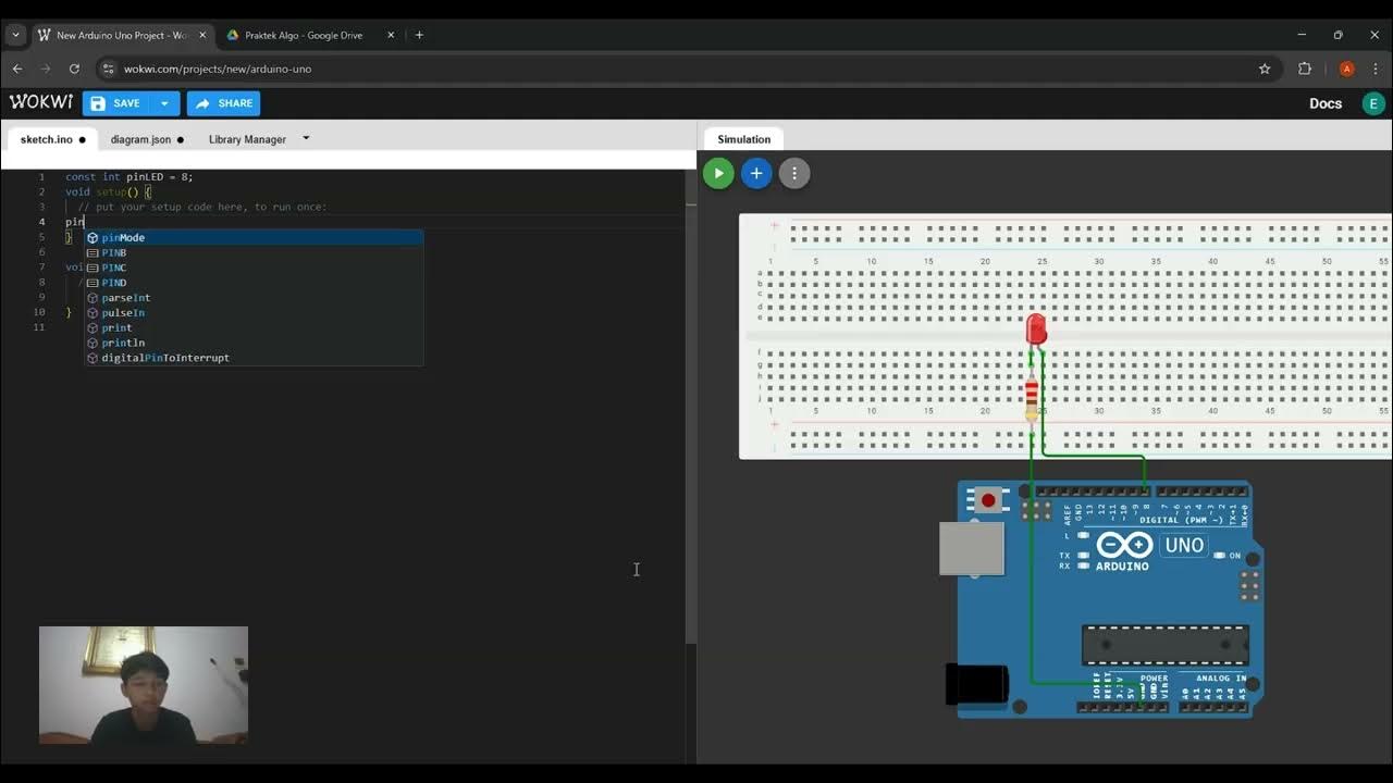 Simulasi LED berkedip menggunakan arduino - YouTube
