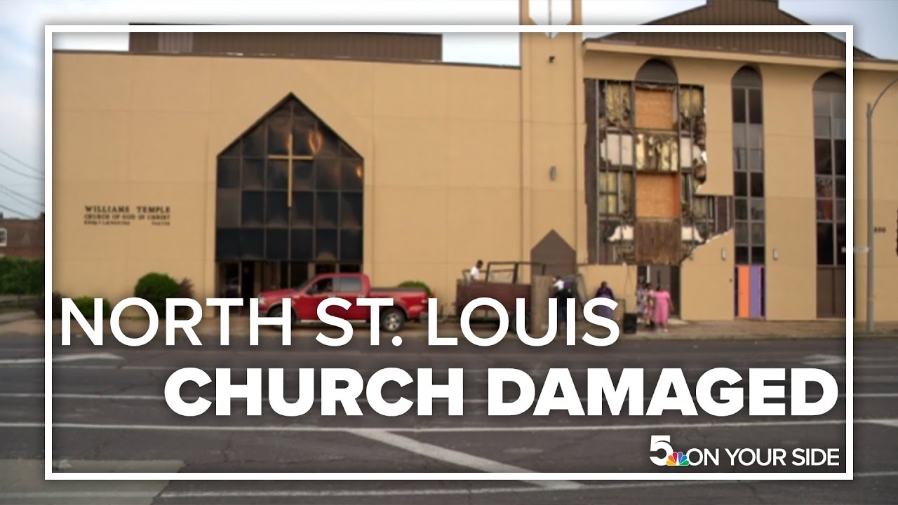 North St. Louis church damaged by strong winds, storms Sunday - YouTube