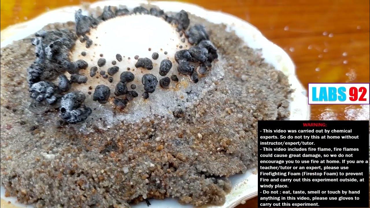 Sodium Bicarbonate + Sugar +Alcohol+Sand | Chemical Reaction Experiment ...