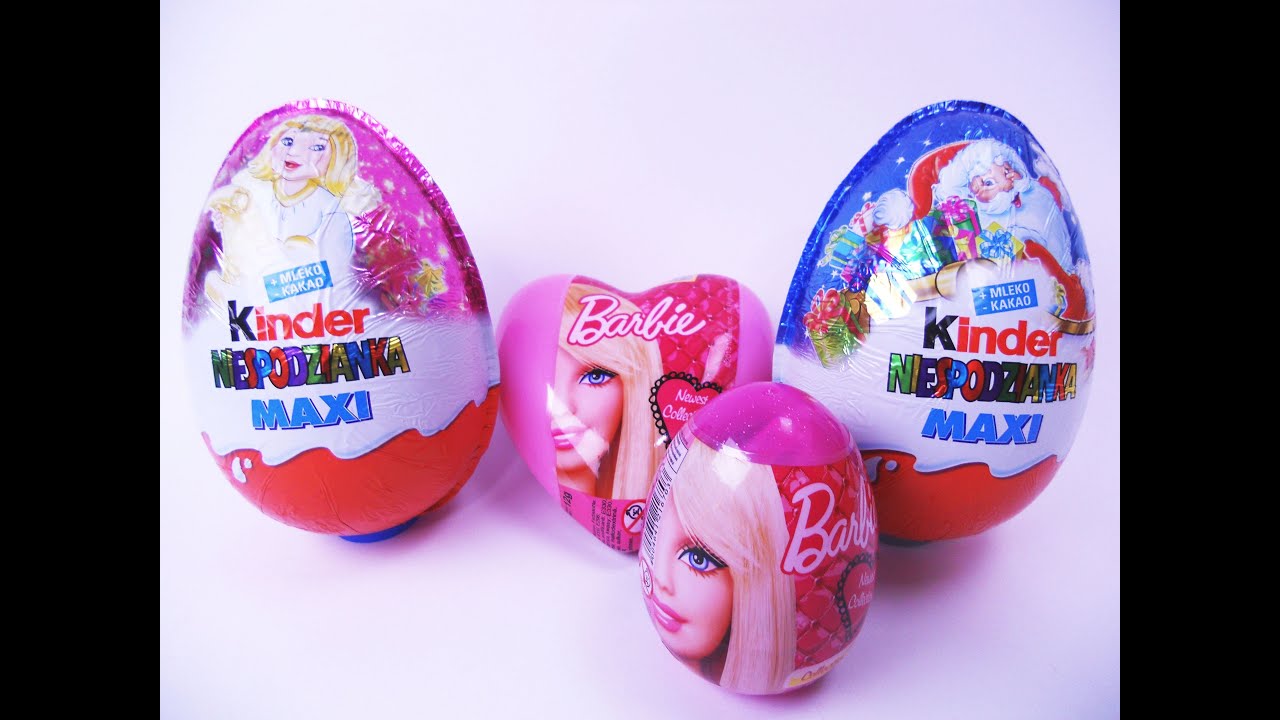 2 Maxi Kinder Surprise Eggs Barbie Kinder Surprise Egg and Barbie Heart ...