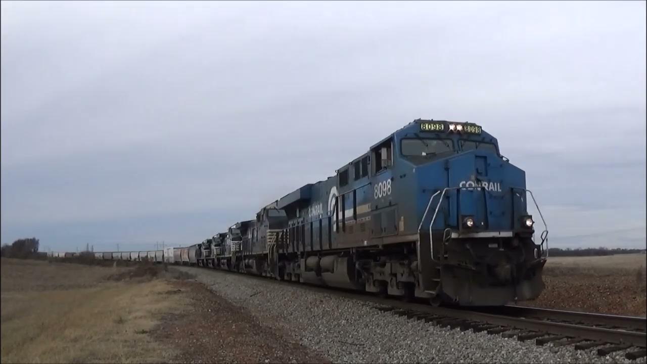 NS 8098 Conrail Heritage Unit leads NS 362-30 - YouTube