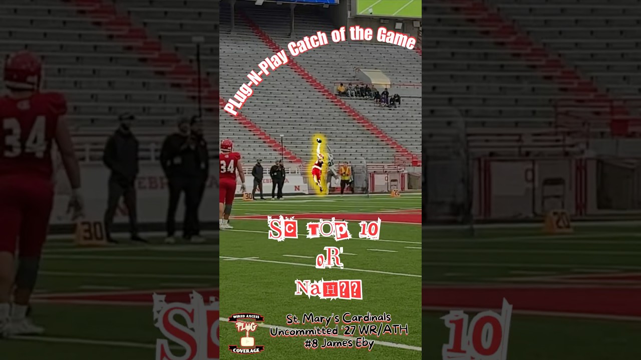 ONE-HAND TOP 10 CATCH?! 🔥 Nebraska St Mary’s Cardinals WR James Eby ...
