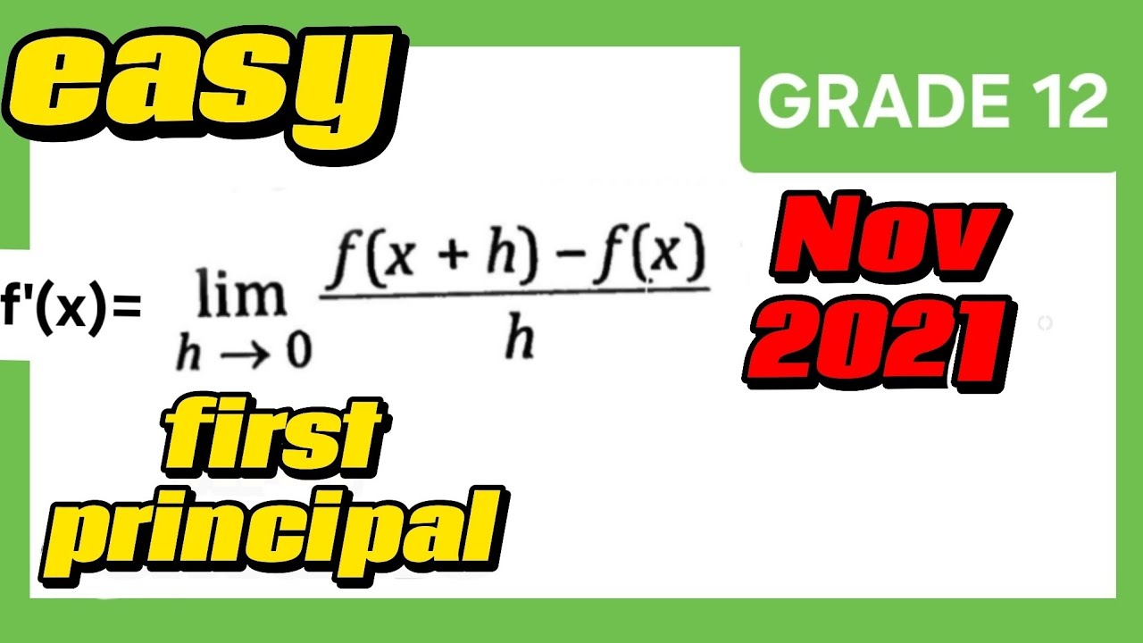 First principal (Q 3)/November 2021 math p1 | Differential calculus ...