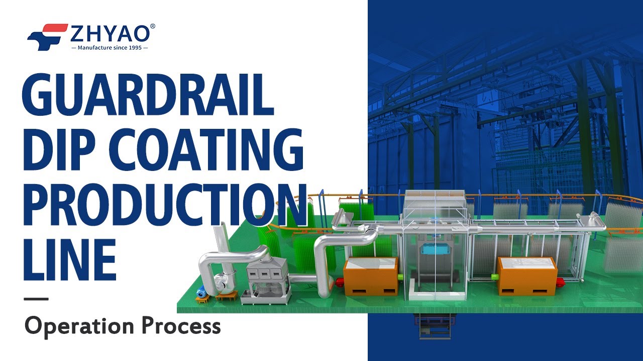 ZHYAO Guardrail Dip Coating Production Line Operation Process#guardrail ...
