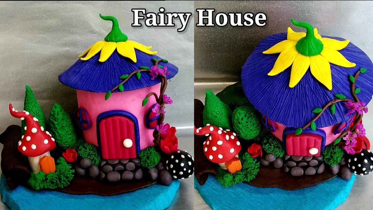 how to make fairy house with polymer clay/fairy house/fairy house using ...