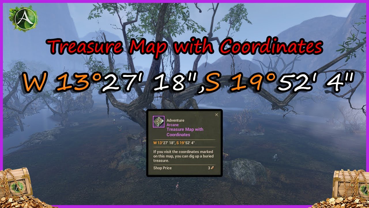 ArcheAge SEA - Treasure Map with Coordinates W13°27' 18", S 19°52' 4 ...