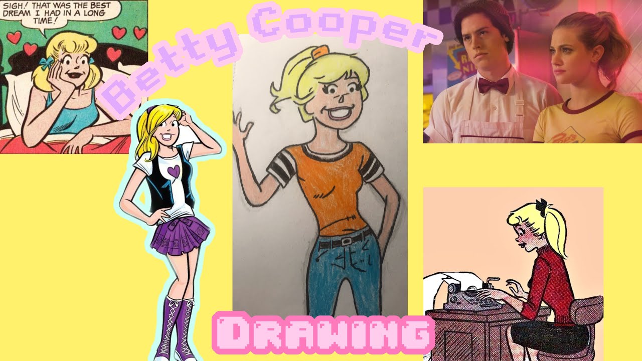 ARCHIE COMICS SERIES: BETTY COOPER TIMELAPSE COLOURED DRAWING ...