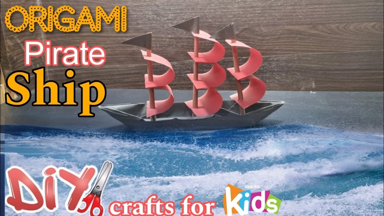 Origami pirate ship - Easy way to make a pirate ship with paper - YouTube