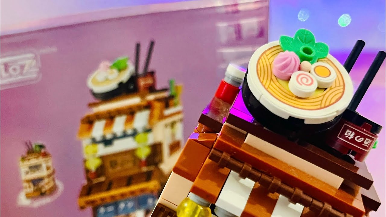 💗UNBOXING 🍜 LEGO Tienda de Ramen Set 🥢 Mini Edificio Modular 🍥 Loz Mini ...