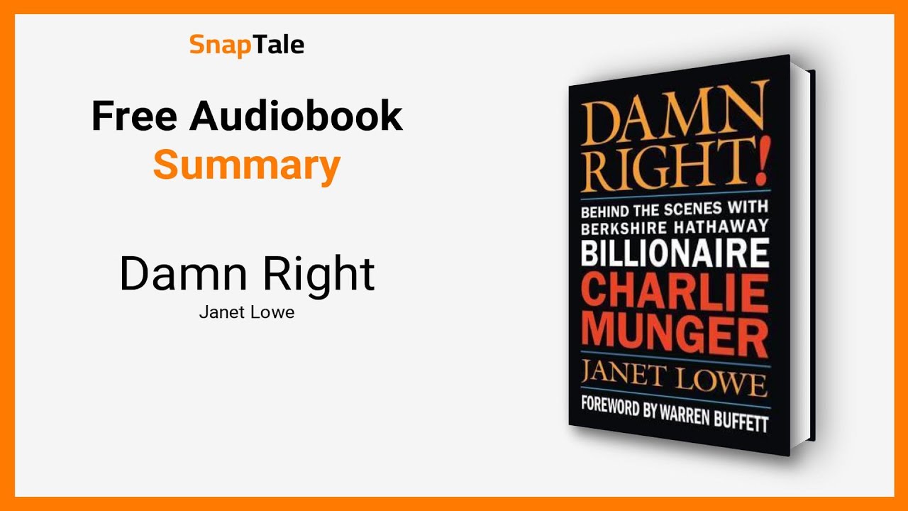 Damn Right by Janet Lowe: 4 Minute Summary - YouTube