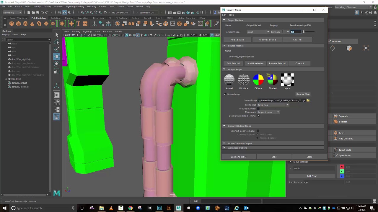 Maya Normal Map Baking - YouTube