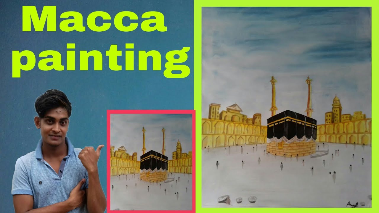 Macca painting | Macca drawing | Macca madina painting|How to draw ...