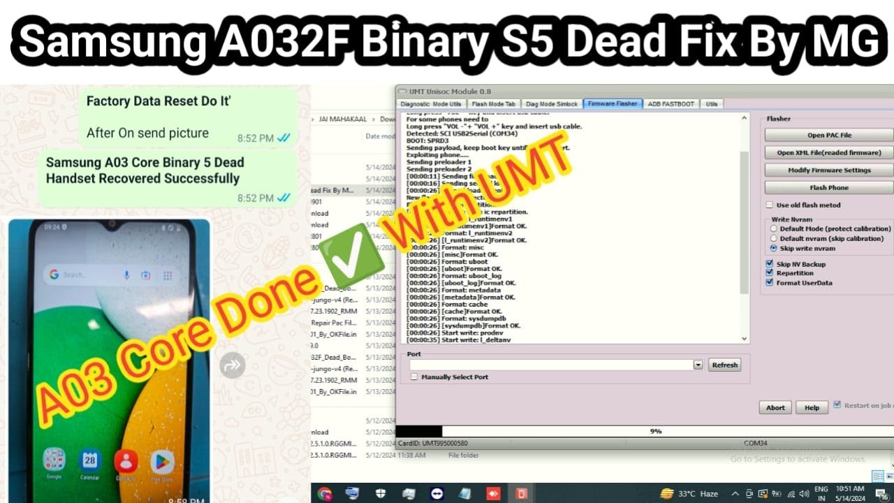 Samsung A03 Core Latest Security Frp Reset After Dead Handset Recovered ...
