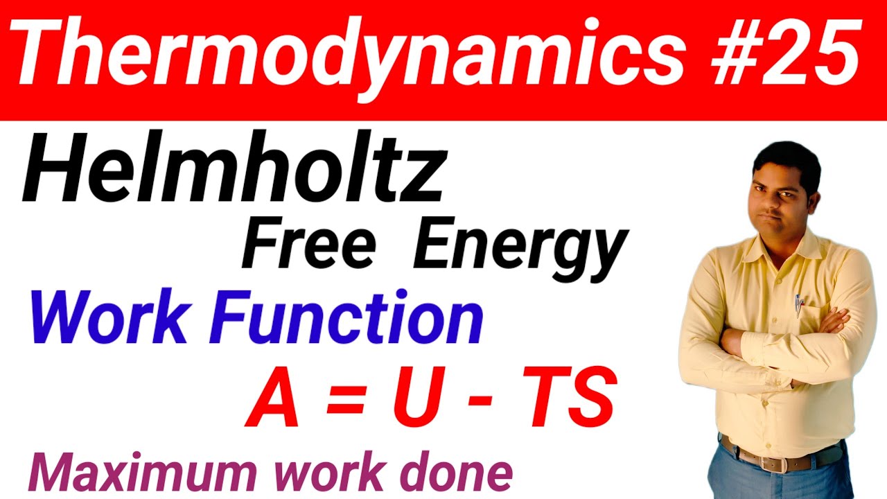 Helmholtz Free energy (Work function)| Thermodynamics| Work function in ...