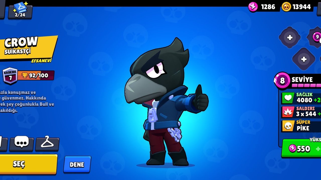 FULL CROW GAMEPLAY | BRAWL STARS - YouTube