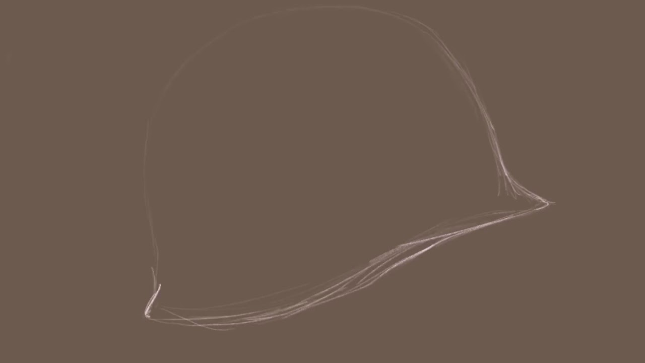 Procreate drawing of a WWII US Paratrooper M1 helmet - YouTube