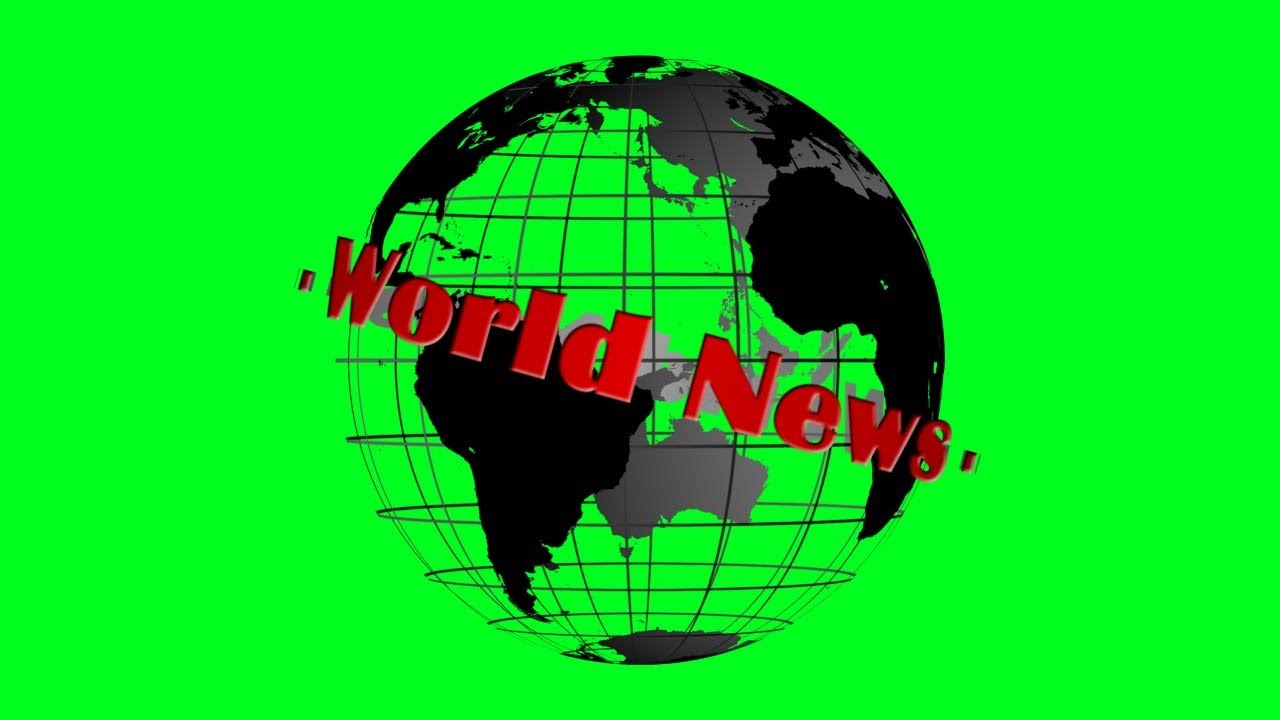 World news lettering and globe rotating - green screen effect - YouTube