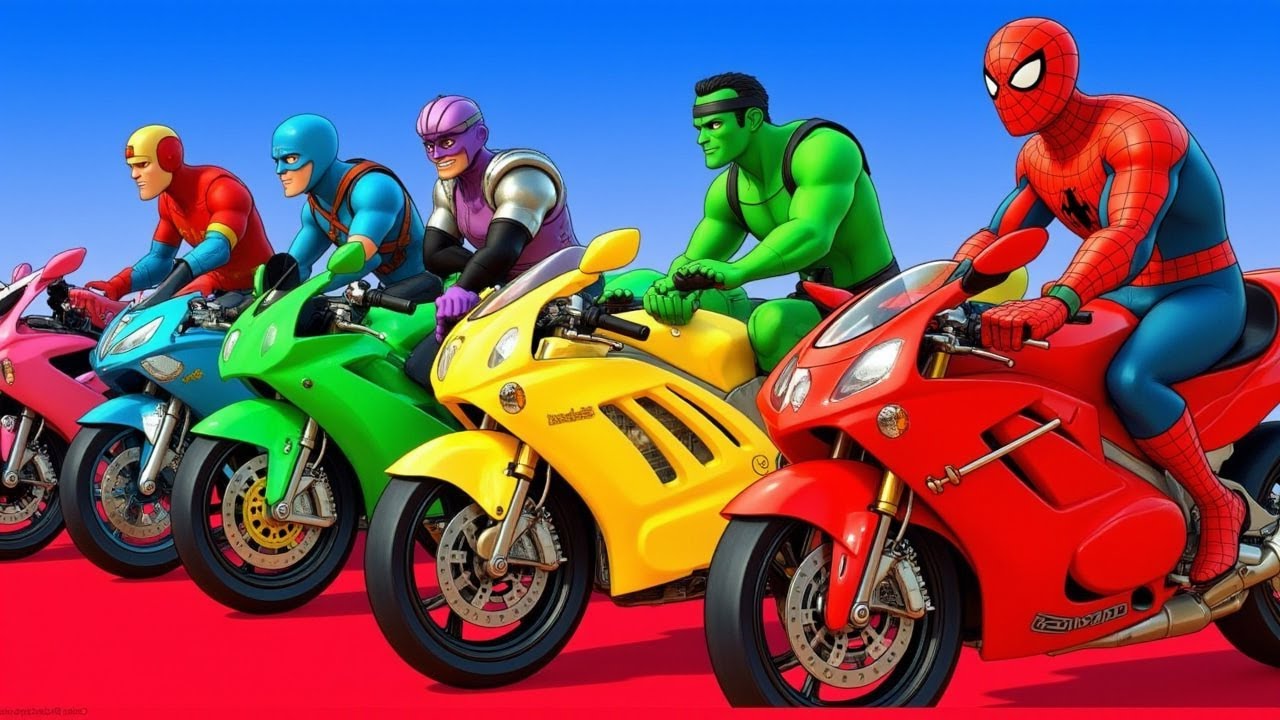 GTA V Spiderman Crazy Motor Racing! 🏍️ Superheroes Epic Bike Challenge ...