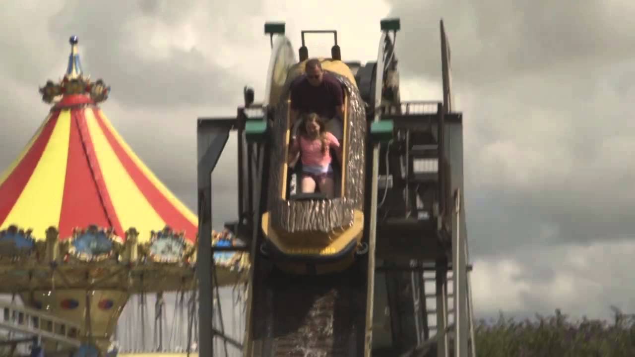 The Log Flume Ride at Flambards Theme Park, Helston, Cornwall - YouTube