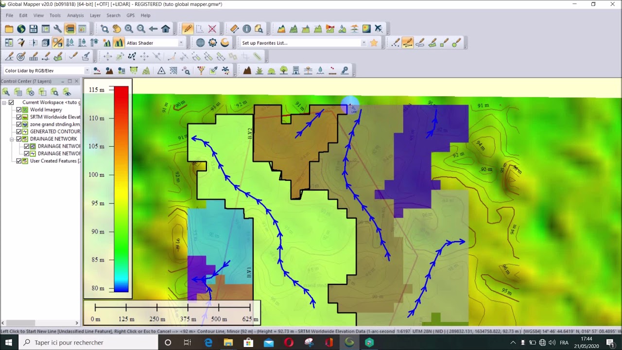 Suite Partie 2 avec le logiciel Global mapper - YouTube