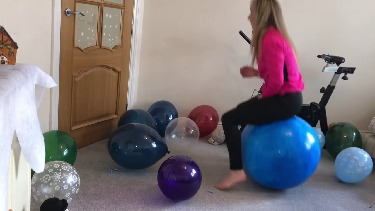 BLUE SPACE HOPPER AND BLUE THEMED BALLOONS - YouTube