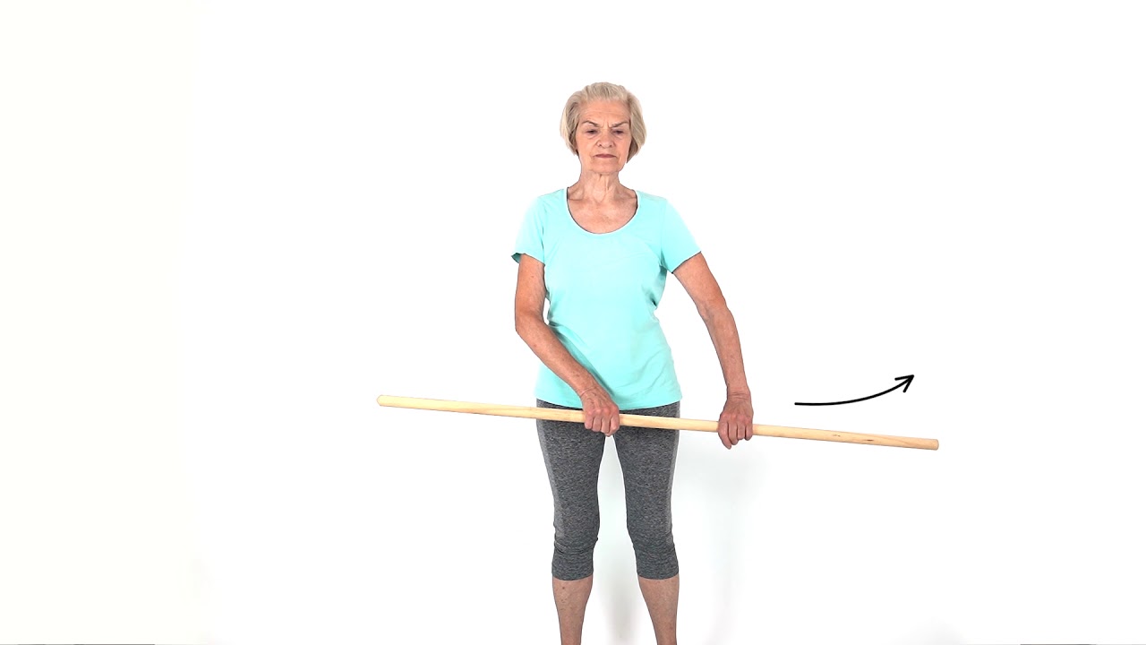 Senior: Shoulder Abduction with Dowel Rod - YouTube