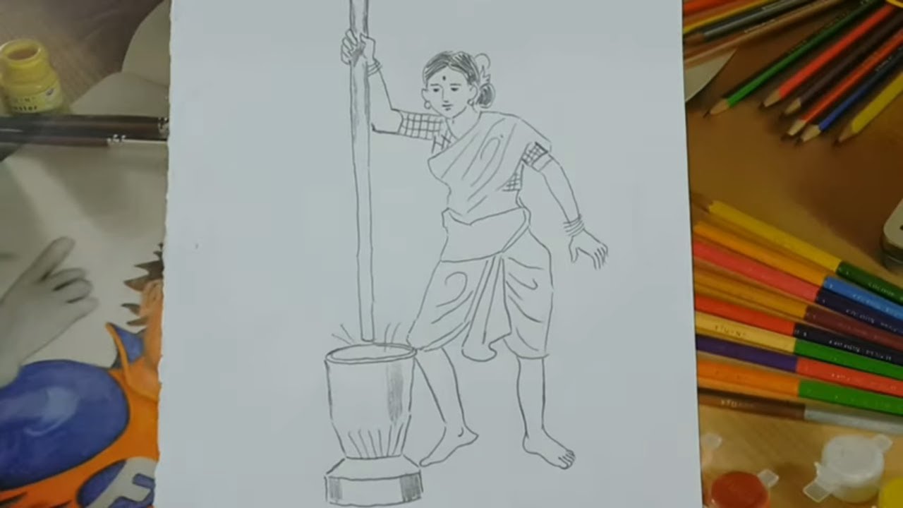 How To Draw Working Women | Step By Step In Easy Way For Beginners | By ...