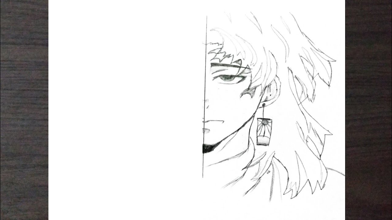 How to draw Yoriichi Half Face | Demon Slayer Drawing | Easy Drawing ...