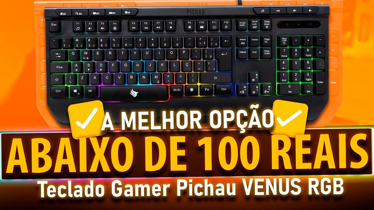 Teclado Gamer Abaixo de 100 Reais com RGB??? Sim, esse é o Pichau P432 ...