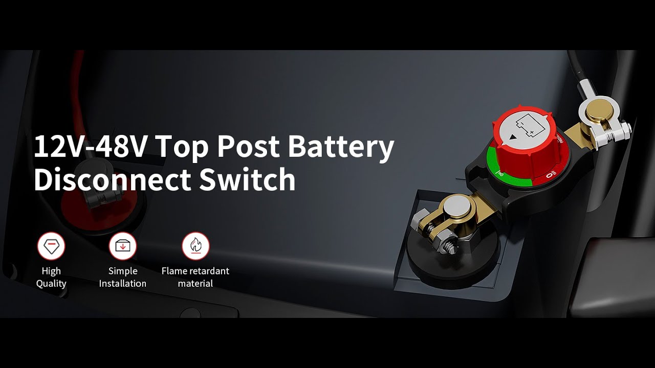 250A 12-48VDC Top Post Battery Disconnect Switch: 3D View & Wiring ...