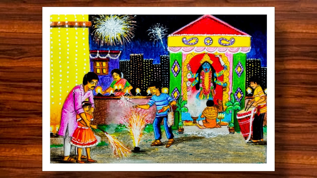 Maa Kali Drawing | Kali Puja Drawing | Diwali Drawing | Kali Puja ...