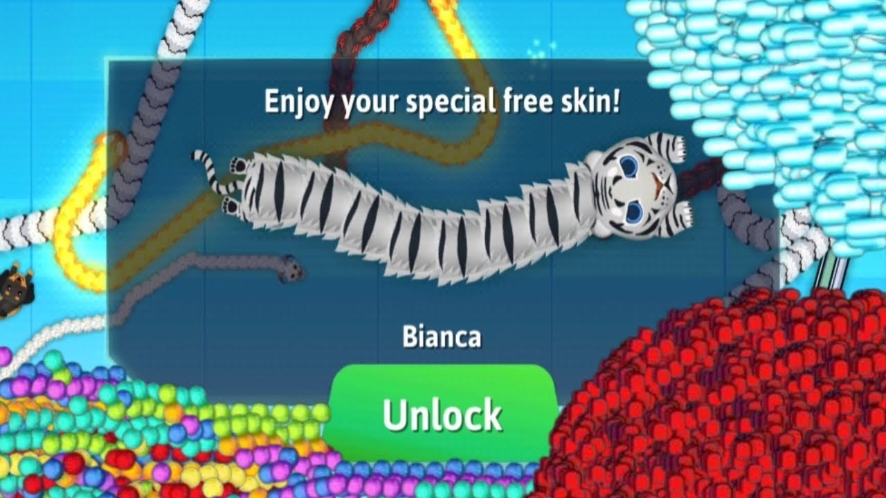 Omg😱! New Free Skin Unlock🔓Bianca Snake🐍 ! Best Epic Snake.io🐍Gameplay😲 ...