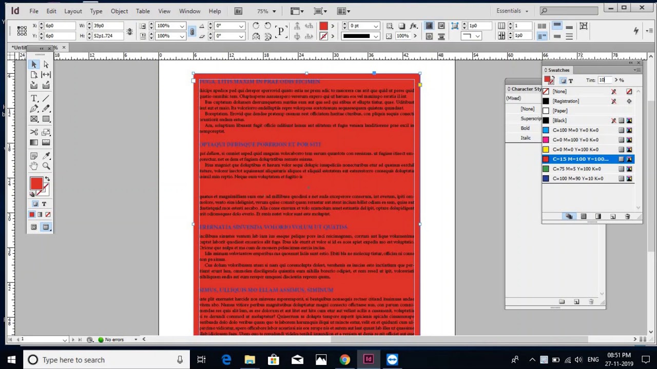 How place text into the box in indesign - YouTube