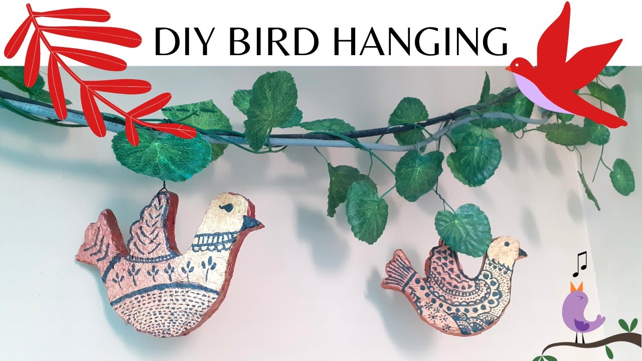 DIY BIRD HANGING | Beautiful Bird Art - YouTube