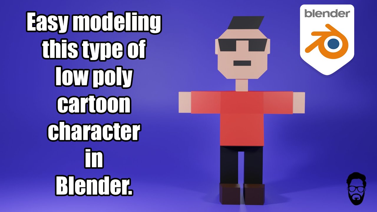 Easy 3D Low Poly Cartoon Character Modeling In Blender With Material ...