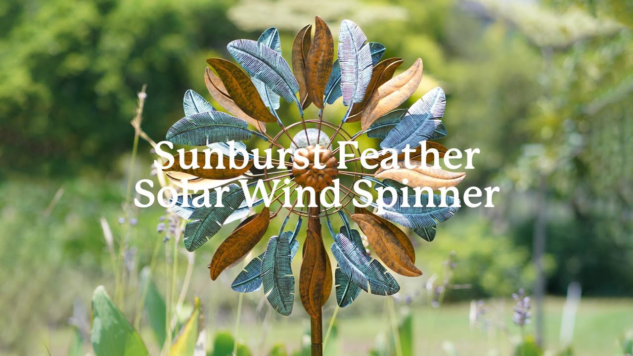 Sunburst Feather Solar Wind Spinner - YouTube