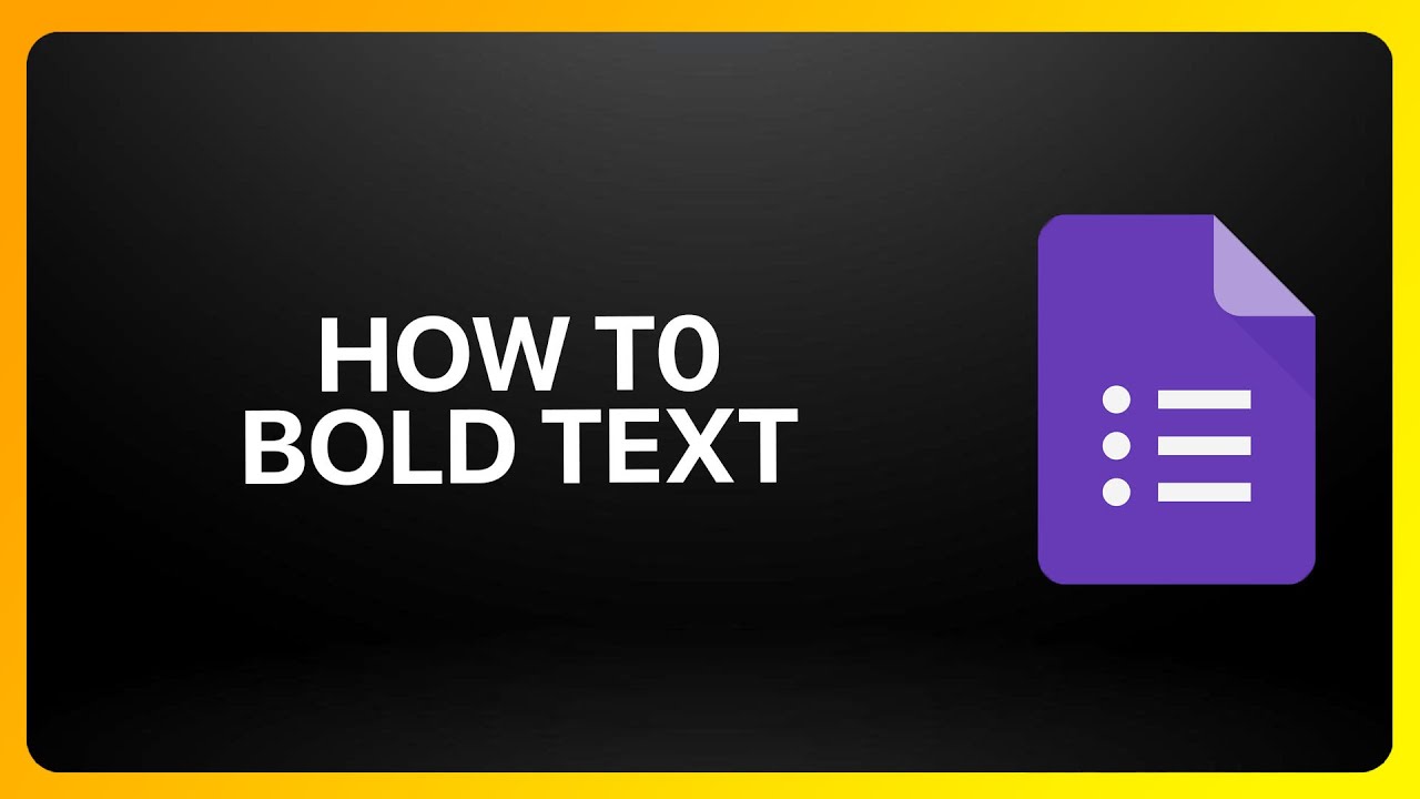 How To Bold Text In Google Forms Tutorial - YouTube