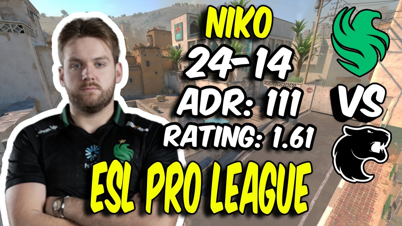 Falcons NiKo drops 24 Kills vs FURIA! NiKo POV (Dust2) at ESL Pro ...