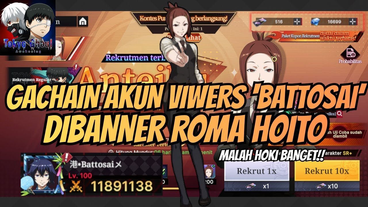 GACHAIN AKUN VIWERS 'BATTOSAI' DI BANNER ROMA HOITO SAMPAI 500 TIKET ...