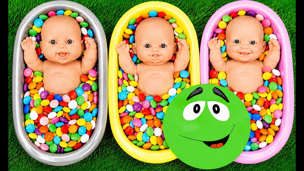 3 Rainbow BathTubs with M&M Candy #asmr #oddlysatisfying #rainbow - YouTube