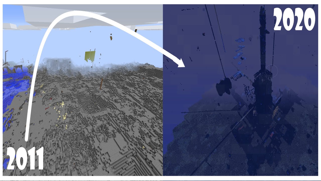 Evolution of 2b2t´s spawn region (2011-2020) - YouTube