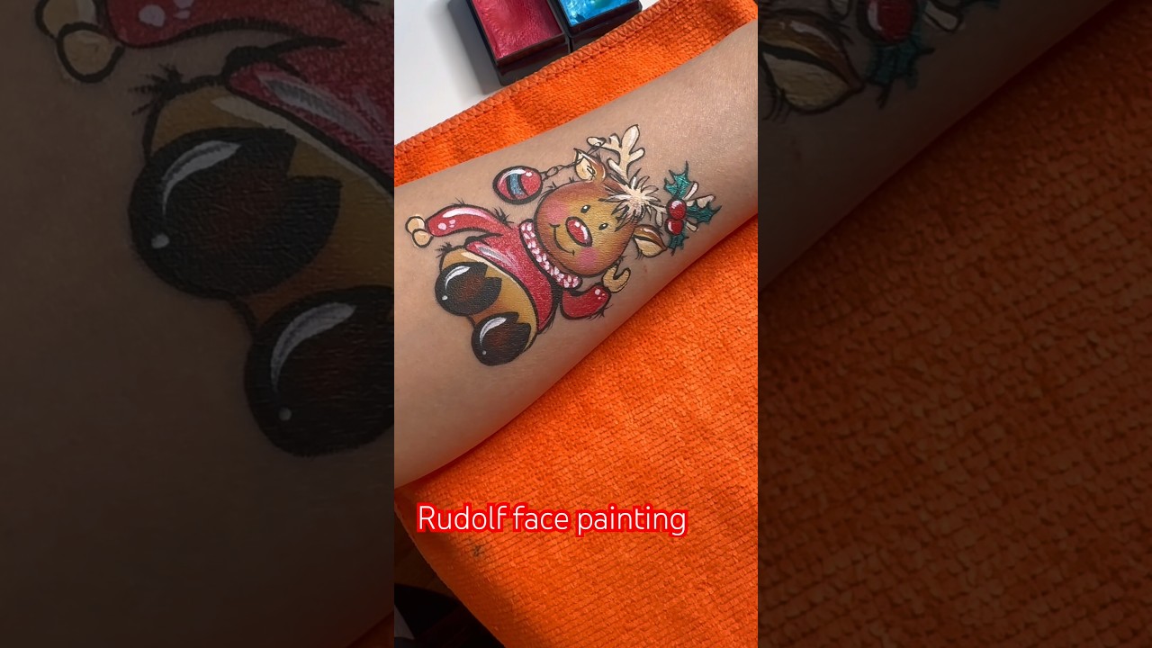 Cute Rudolf face painting tutorial #facepainters #facepaintingideas # ...