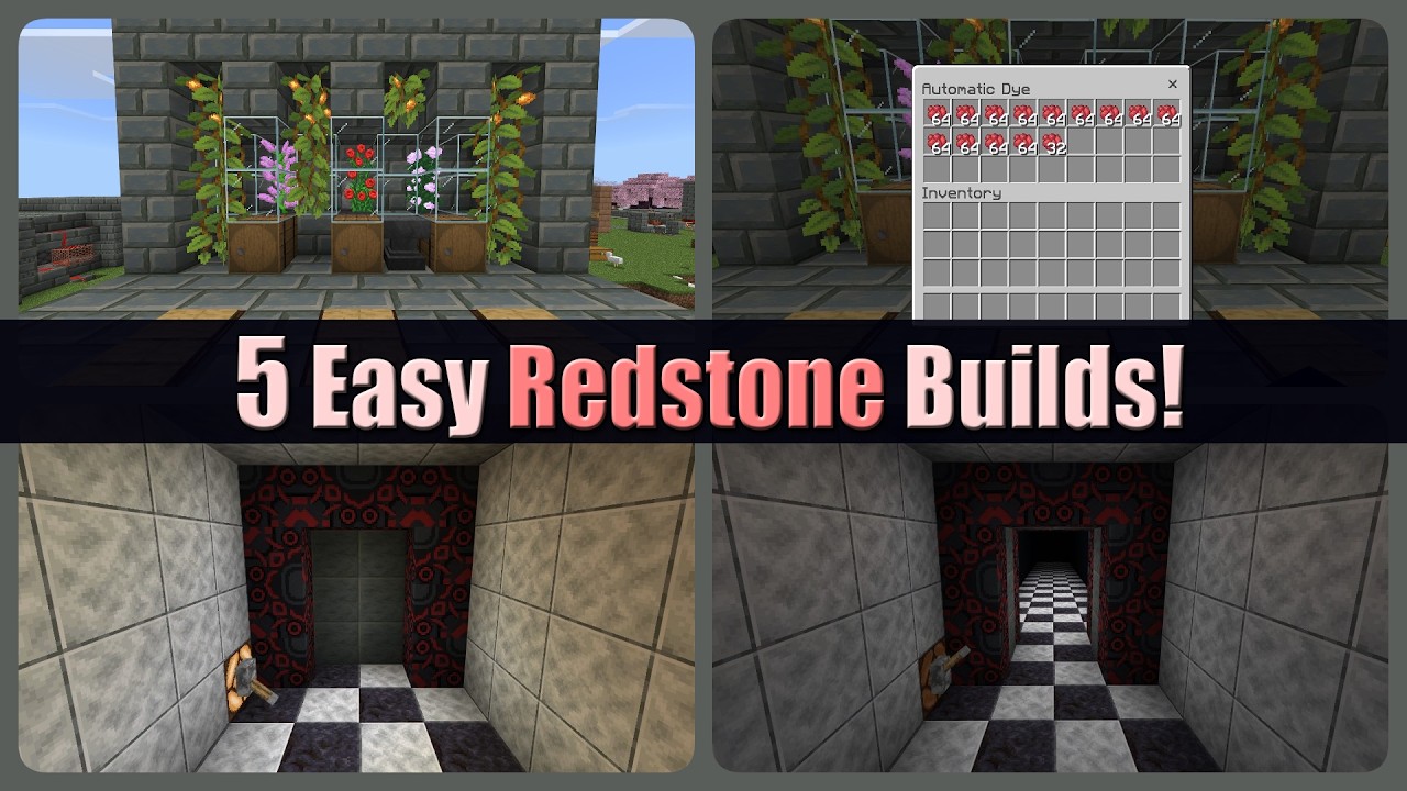 5 Easy Redstone & Farm Builds for Minecraft Bedrock (Works in Survival ...